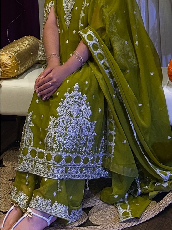 Other | Embroidered Olive Green Formal Salwar Kameez Set | Poshmark